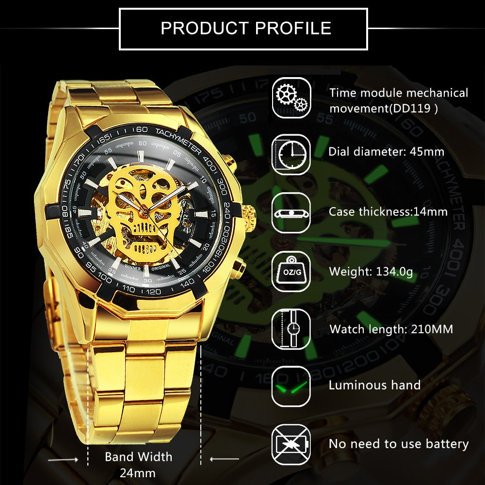 Skeleton Mechanical Skull Watches - AppleMango Hive